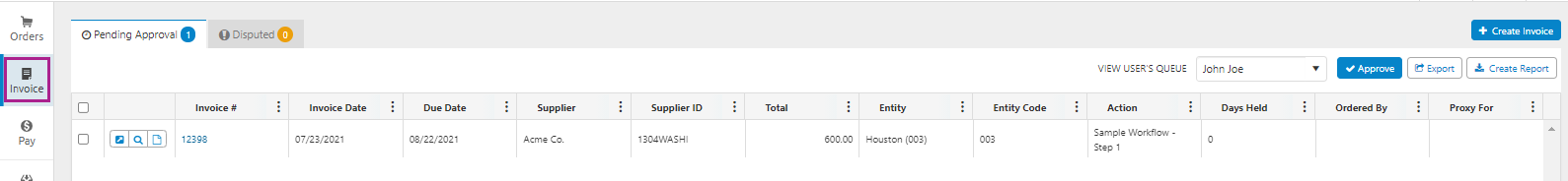 AvidInvoice: My Dashboard