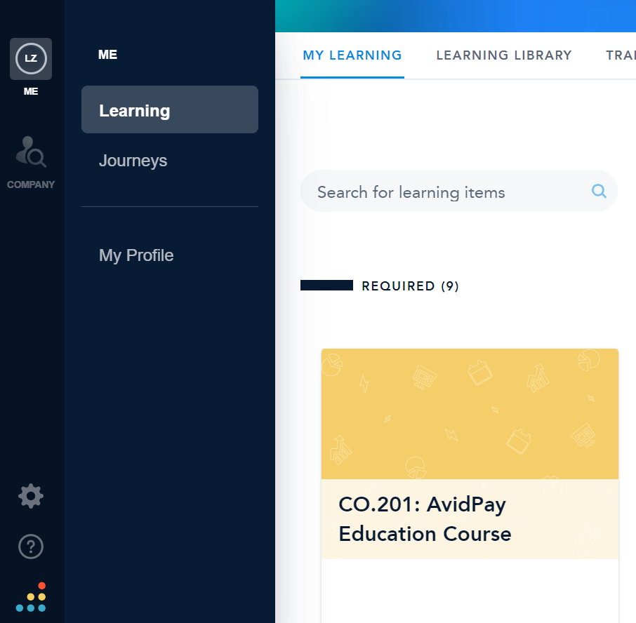 AvidXchange Academy: Accessing Learning Content