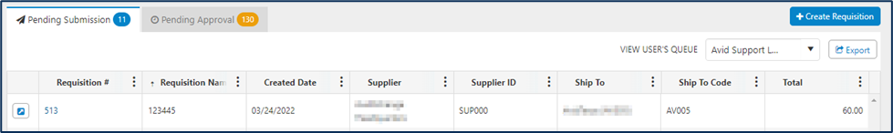AvidBuy: Pending Submission Queue
