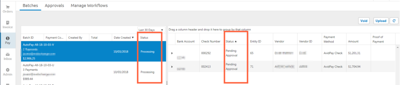 AvidPay: Payment Status and Definitions