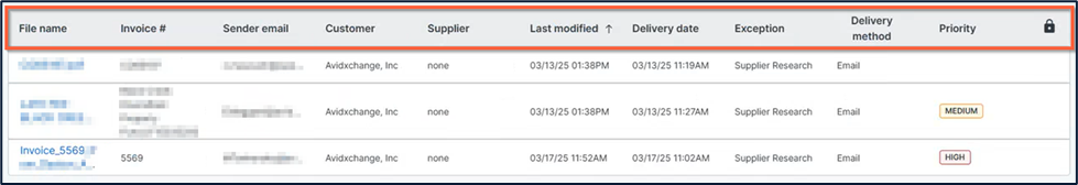 AvidCapture: Sorting and Filtering