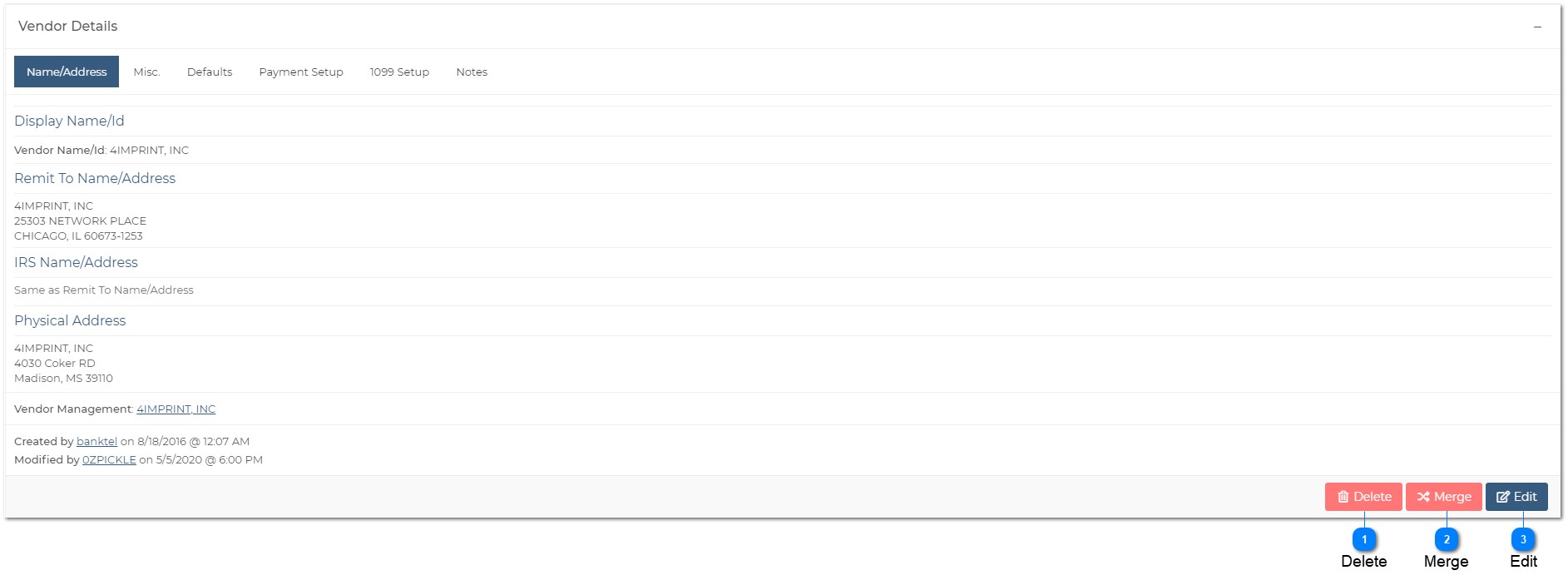 AvidAscend: Accounts Payable - Vendor Details